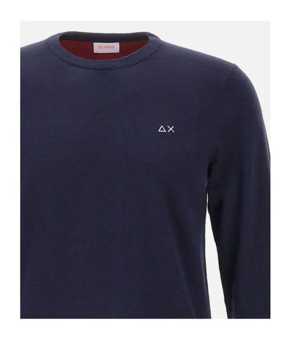 SUN 68 Contrast Elbow-patch Knitted Sweater