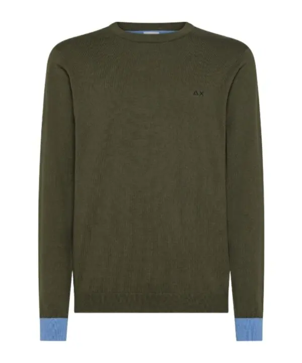SUN 68 Logo Embroidered Crewneck Knitted Jumper