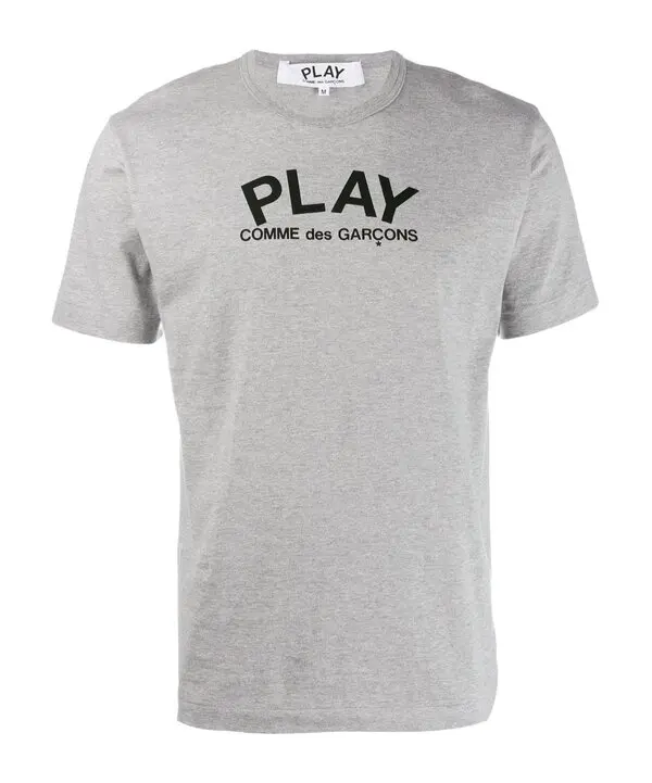 Play Comme Des Garcon Logo-print Heart-print T-shirt - Gray