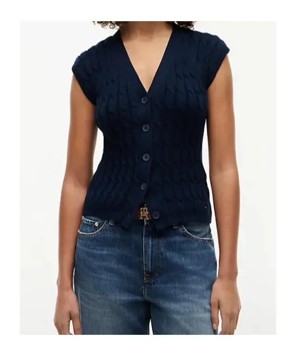 Tommy Hilfiger Cable-knit Sleeveless Cardigan
