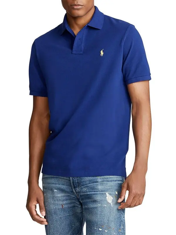 Polo Ralph Lauren Logo Embroidered Short-sleeved Polo Shirt - Blue