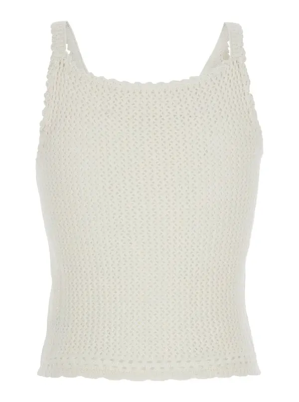 DUNST Crochet Buttoned Tank Top