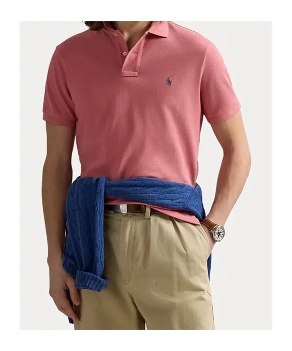 Polo Ralph Lauren Logo-embroidered Straight Hem Polo Shirt - Pink