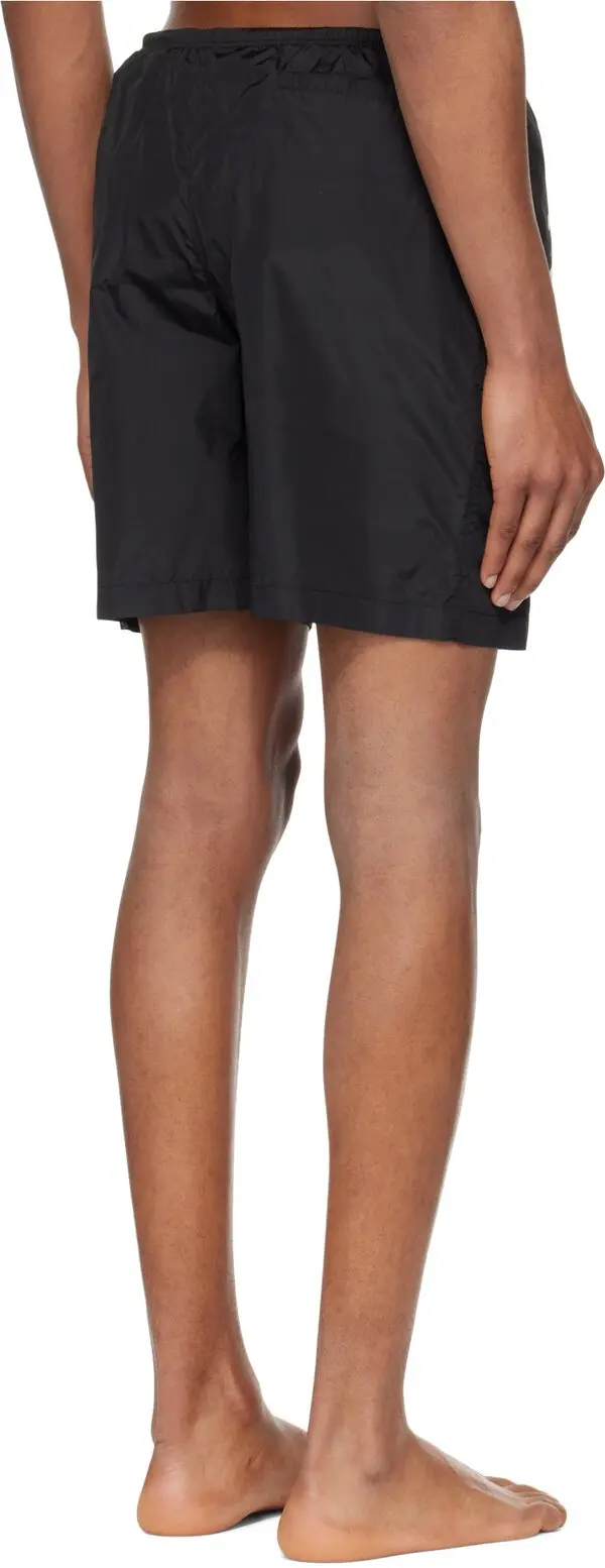 Palm Angels Curved Logo Elastic Waist Swim Shorts
