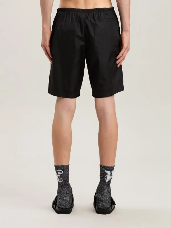 Palm Angels Curved Logo Elastic Waist Swim Shorts