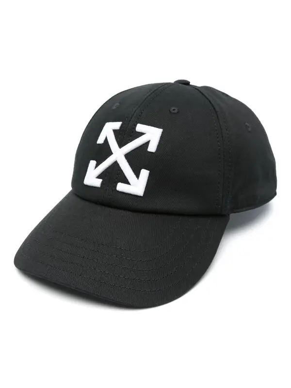 Off-White Logo Embroidered Baseball Cap - Black