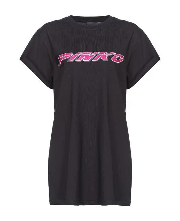Pinko Logo Printed Crewneck T-shirt