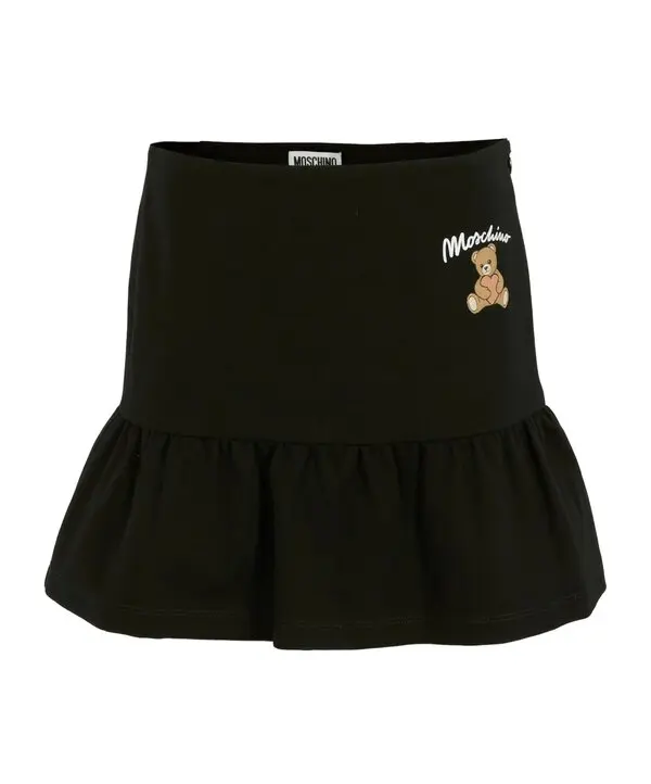 Moschino Teddy Bear-embellished Ruffled Skirt - Black