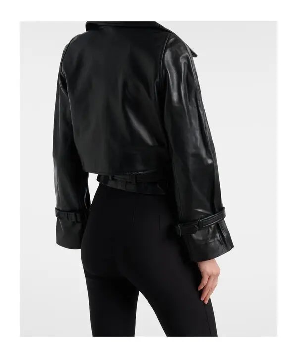 Nour Hammour Hatti Cropped Leather Jacket