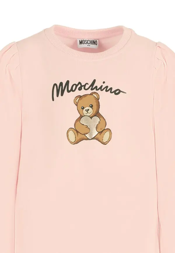 Moschino Puff-sleeve Teddy-print Dress