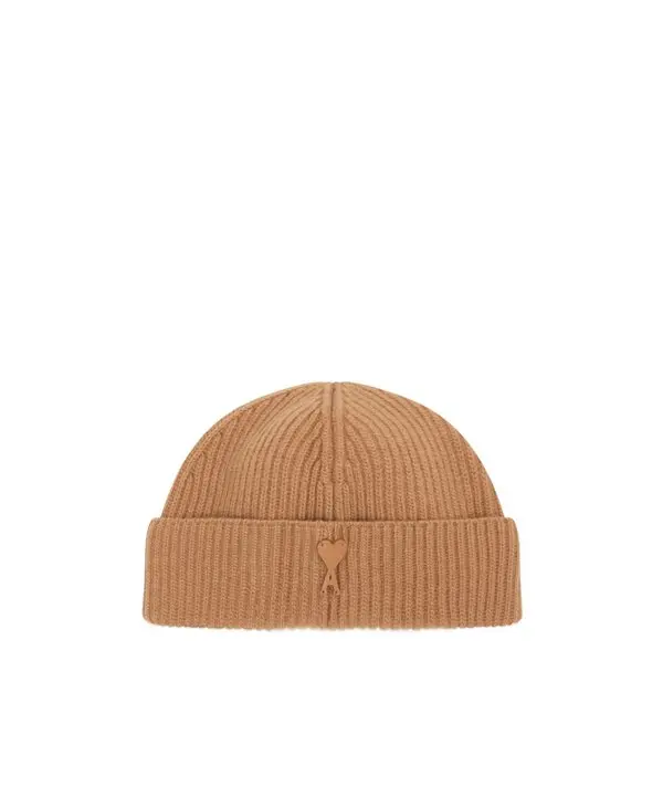 Ami Ribbed Logo Beanie Hat