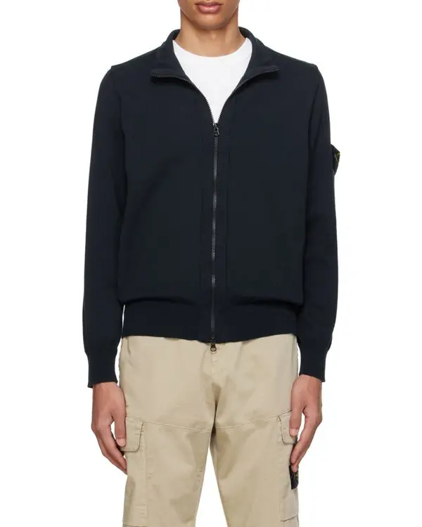 Stone Island Logo Patch Zipped Jumper