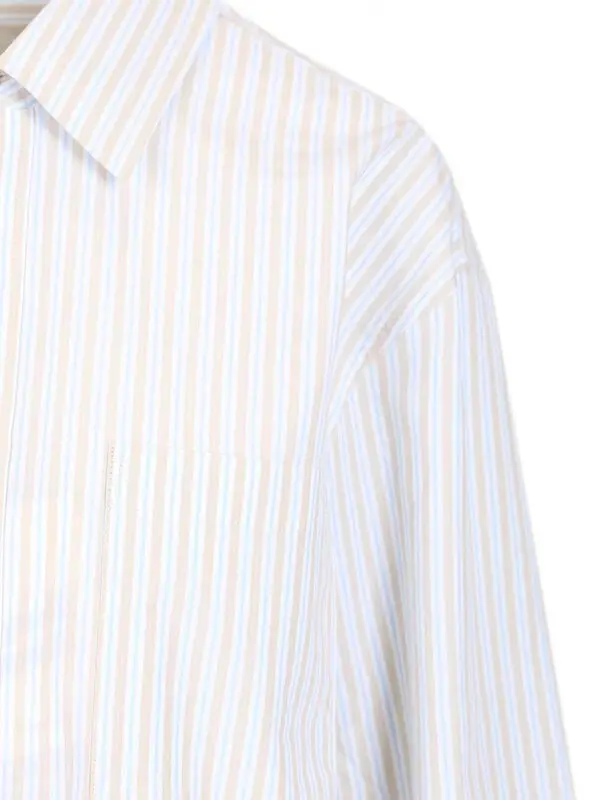 DUNST Striped Long Sleeve Shirt With Chest Pocket