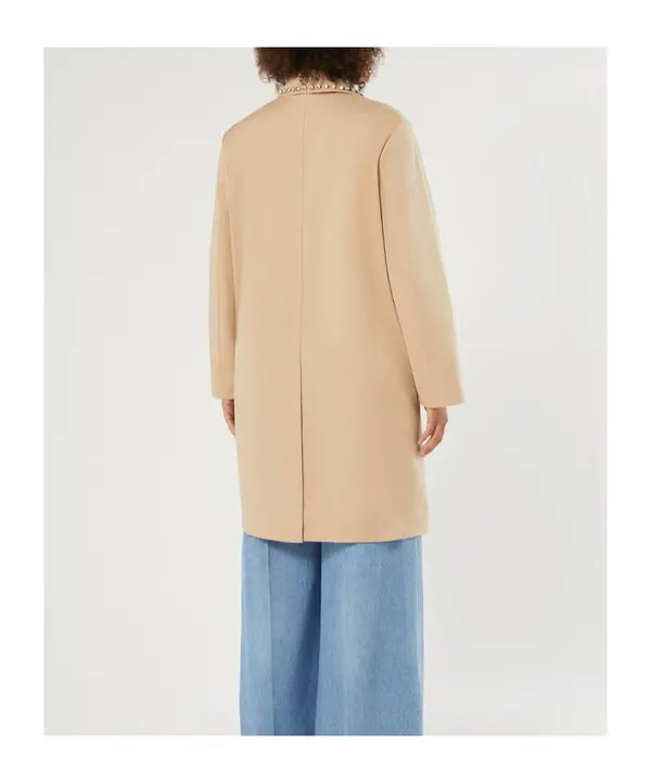 Marella Water-repellent Gabardine Raincoat With Embroidered Collar