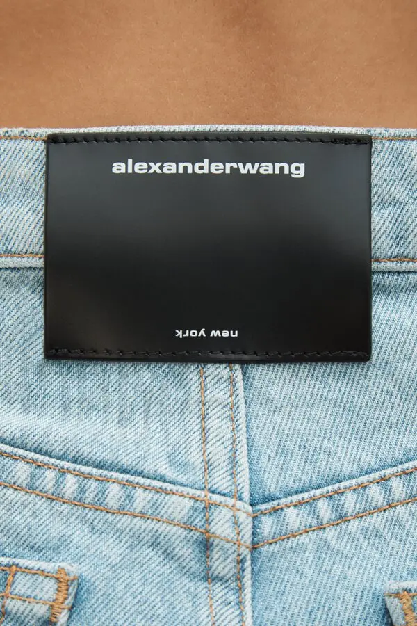 Alexander Wang High Waisted Frayed Denim Shorts