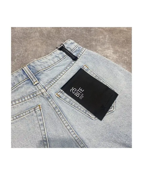Alexander Wang High Waisted Frayed Denim Shorts