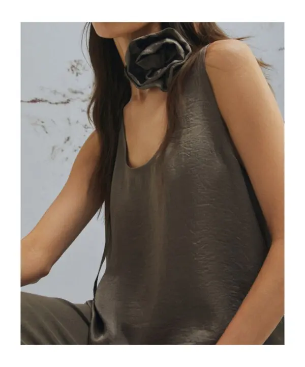 Marella Pleated Twill Top