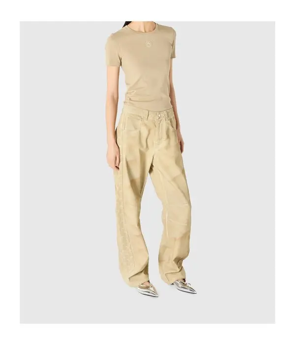MARINE SERRE Moon Logo T-shirt - Nude
