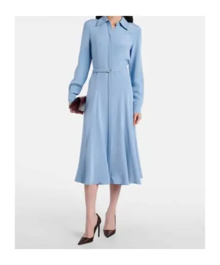EMILIA WICKSTEAD Belted Silk Midi Dress
