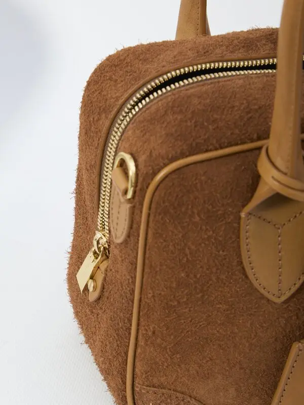 GOLDEN GOOSE Vita Suede Tote Bag - Tan