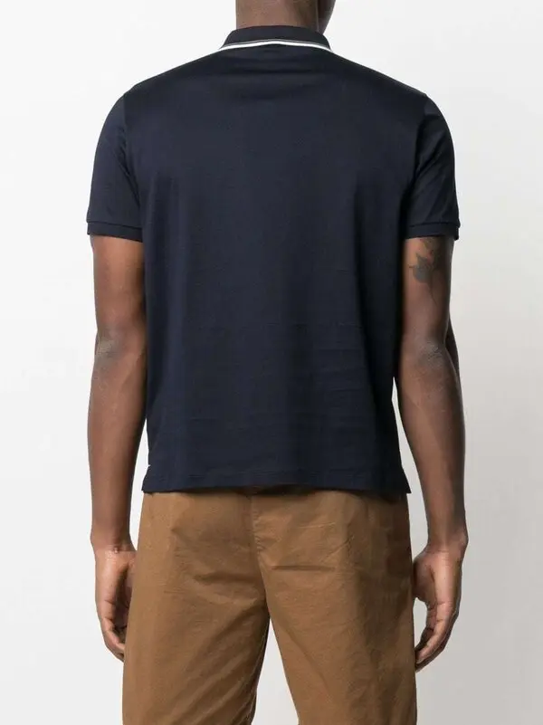 Herno Short-sleeved Contrast Trim Polo Shirt