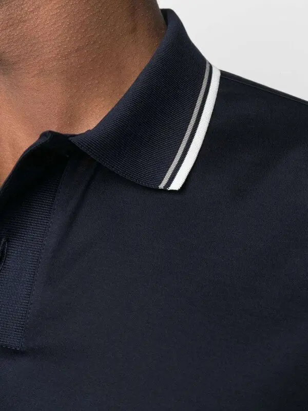 Herno Short-sleeved Contrast Trim Polo Shirt