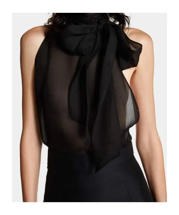 Dsquared2 Pussy-bow Halterneck Sleeveless Blouse