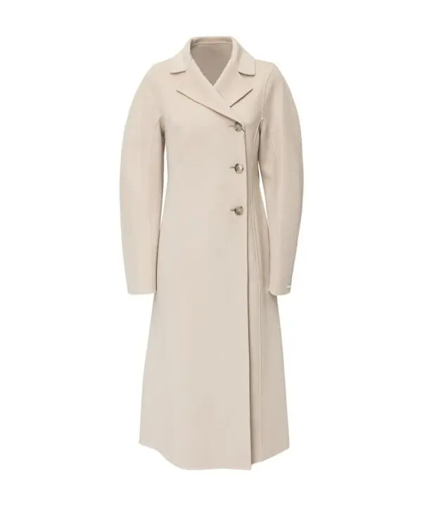 Sportmax Single-breasted Lapel Coat - Nude