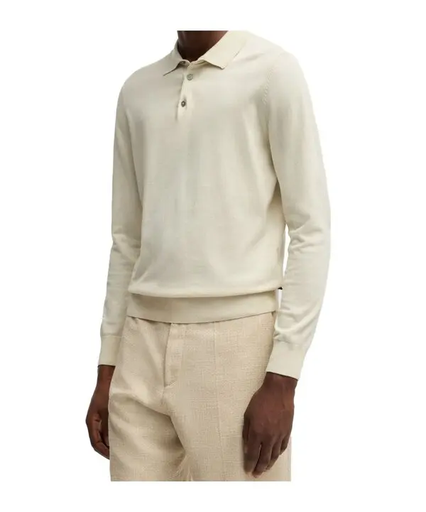 Hugo Boss Long-sleeve Organic Cotton Polo Shirt