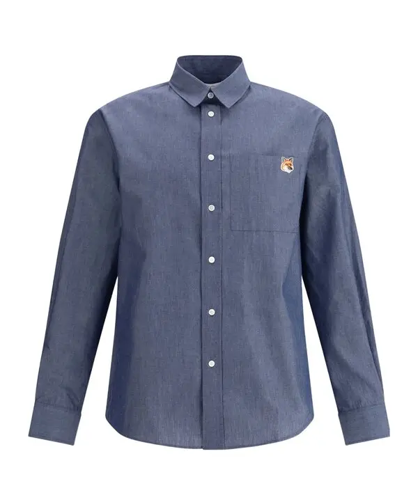 Maison Kitsuné Fox Head Patch Buttoned Shirt