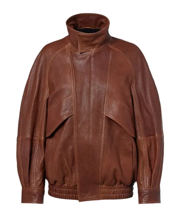 Nour Hammour Ariste Leather Bomber Jacket