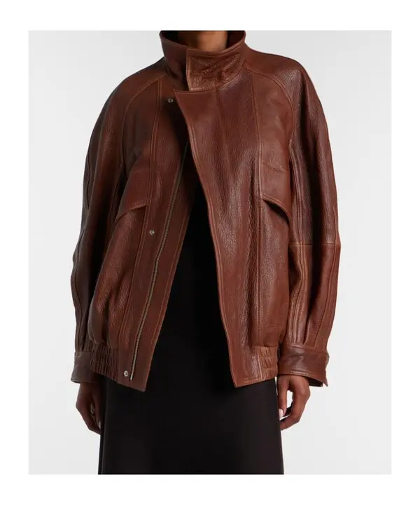 Nour Hammour Ariste Leather Bomber Jacket