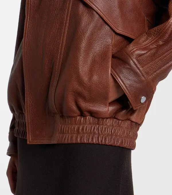 Nour Hammour Ariste Leather Bomber Jacket