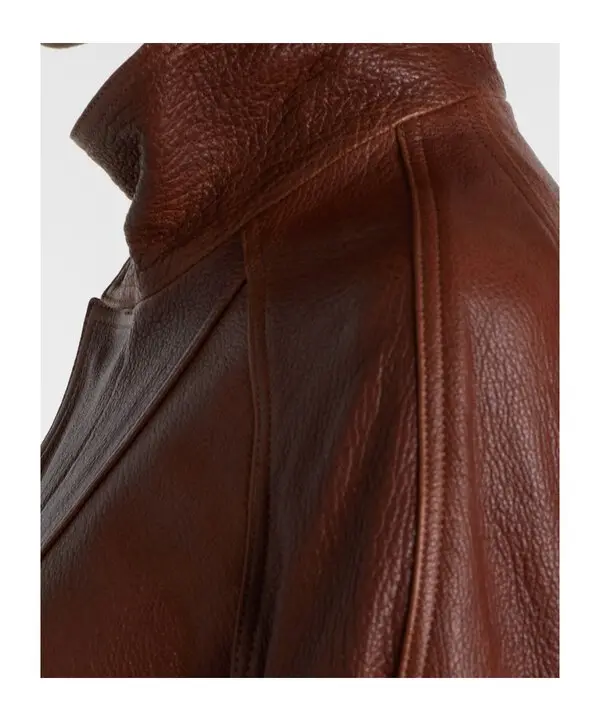 Nour Hammour Ariste Leather Bomber Jacket - Brown