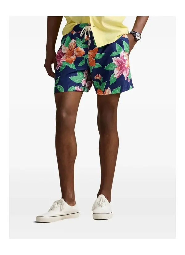 Polo Ralph Lauren Traveler Swim Shorts With Floral Print - Green