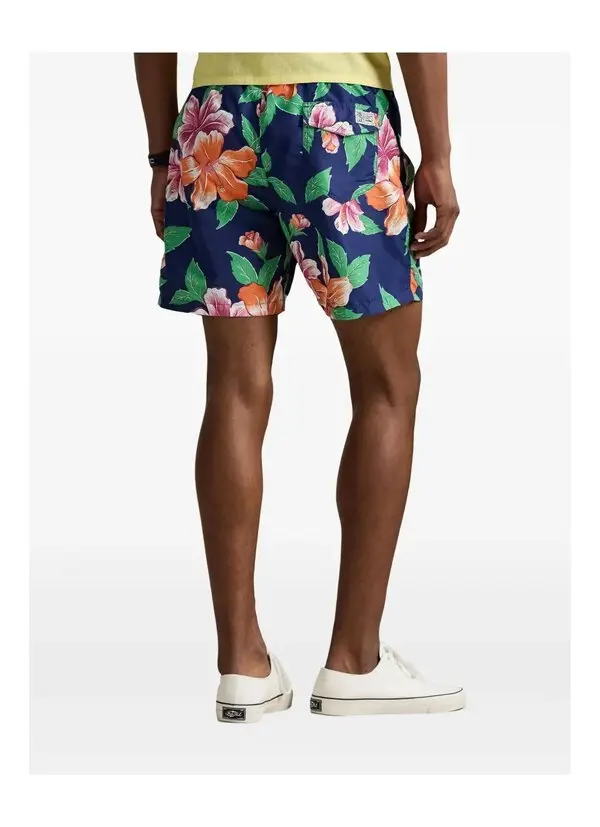 Polo Ralph Lauren Traveler Swim Shorts With Floral Print - Green