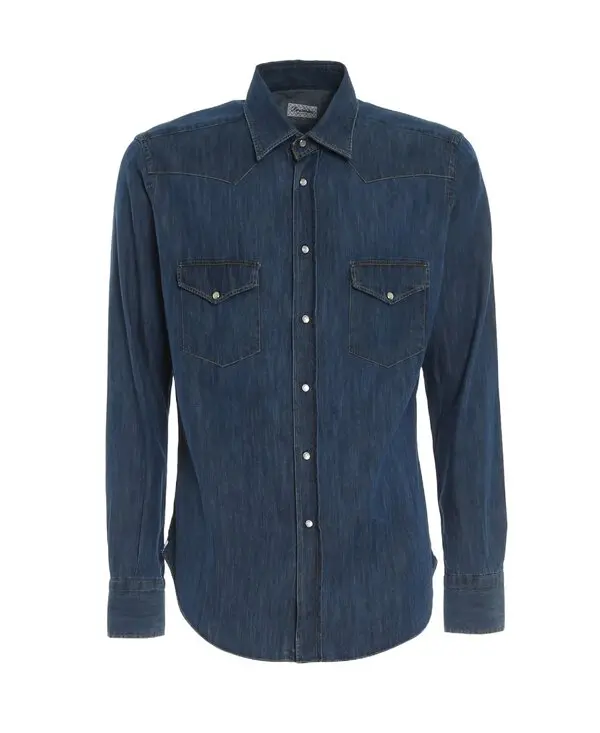 DRUMOHR Long-sleeved Cotton Denim Shirt