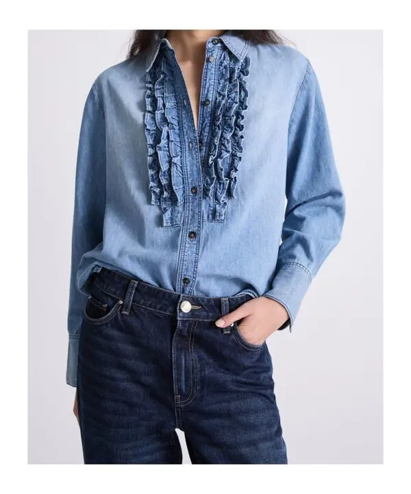 Marella Ruched Denim Shirt