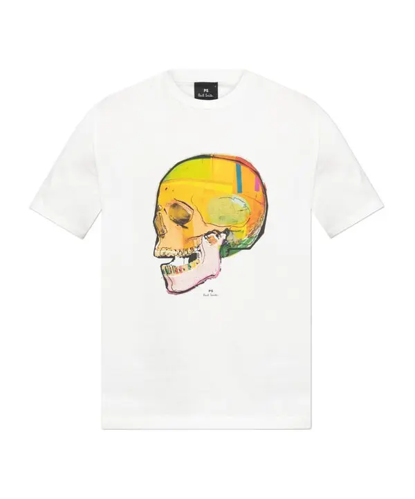 Paul Smith Skull Sketch Print T-shirt - White