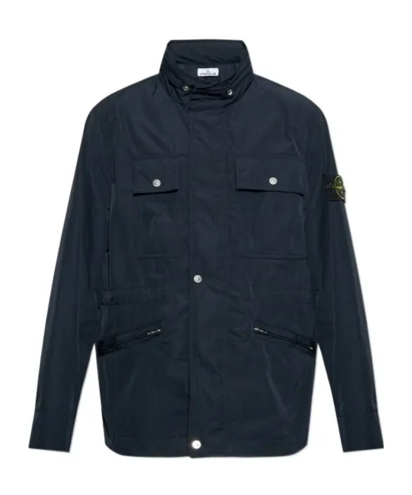 Stone Island Zip Up Jacket With Detachable Compass Badge
