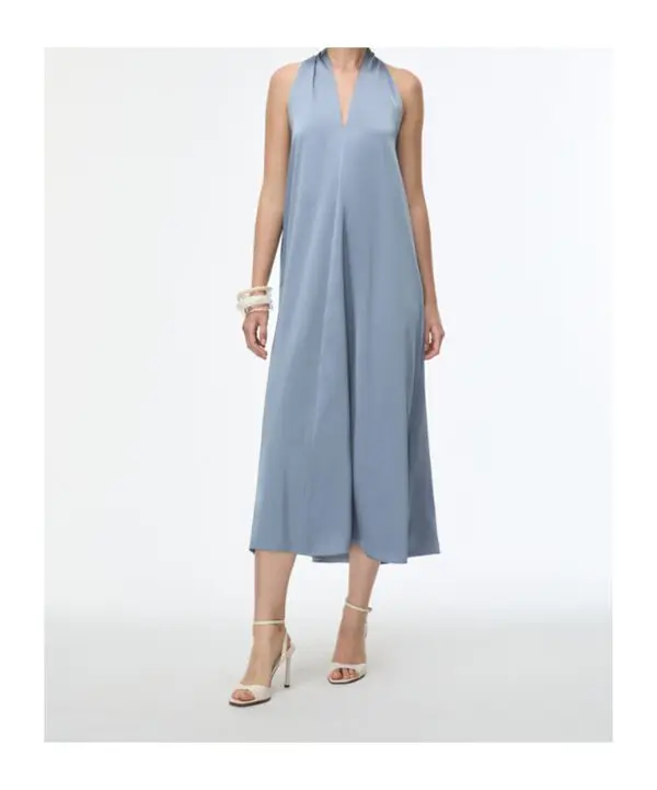 IBLUES Sleeveless Satin Belted Maxi Dress