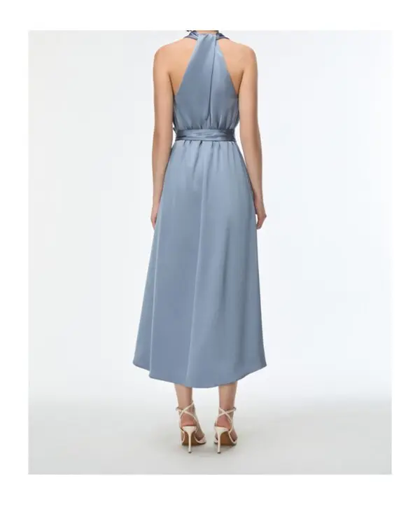 IBLUES Sleeveless Satin Belted Maxi Dress