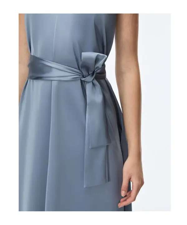 IBLUES Sleeveless Satin Belted Maxi Dress