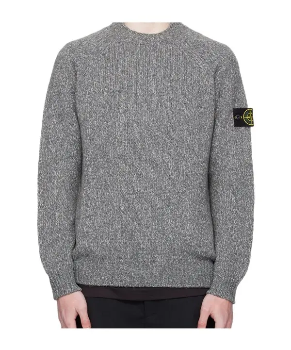 Stone Island Logo Patch Crewneck Sweater - Grey