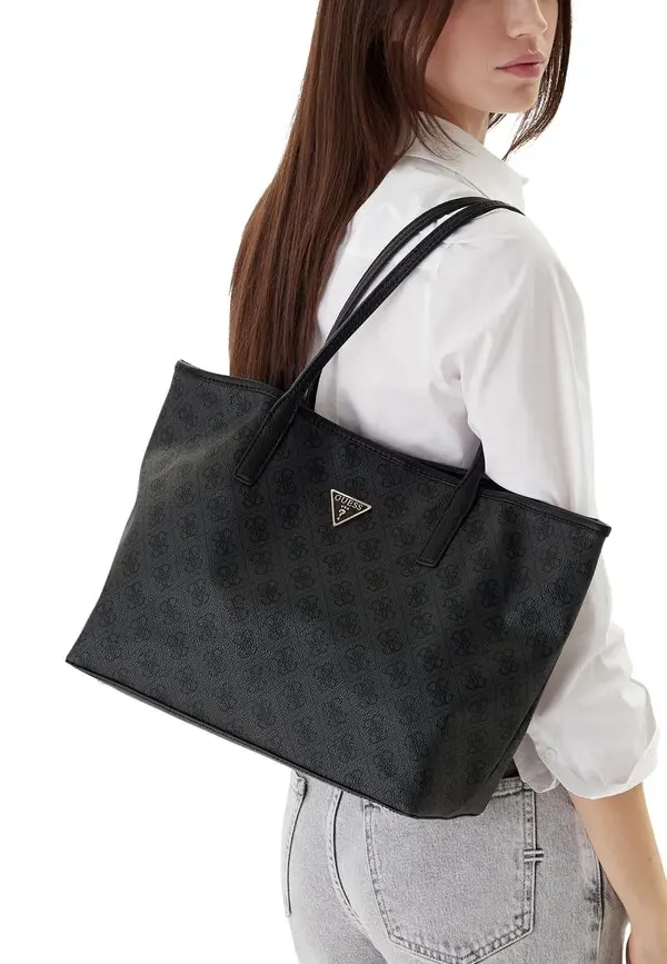 Guess Victtoria Monogram-pattern Pouch-detail Tote Bag