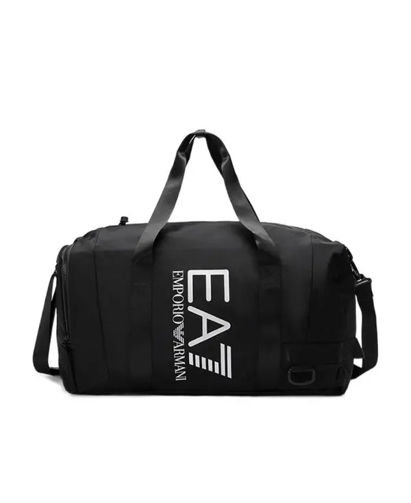 EA7 Logo Printed Top Handle Holdall - Black