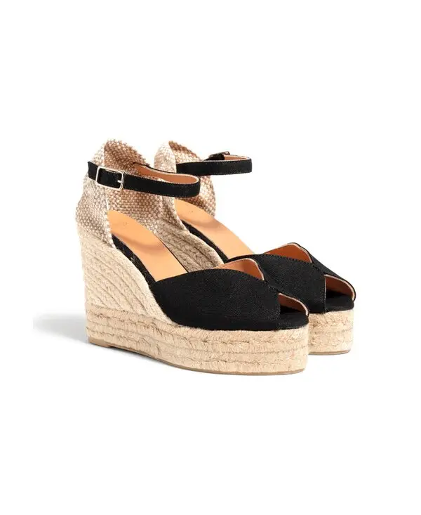 CastaÑer Bianca Peep-toe Wedge Sandals