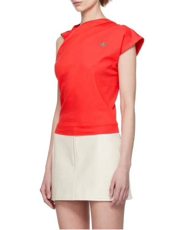VIVIENNE WESTWOOD Orb Embroidered Asymmetrical T-shirt