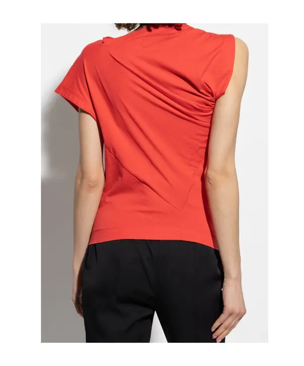 VIVIENNE WESTWOOD Orb Embroidered Asymmetrical T-shirt