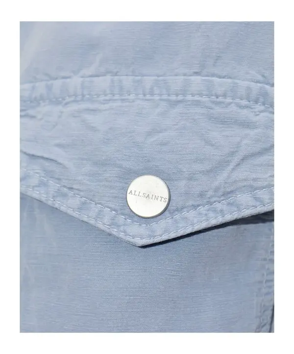 ALLSAINTS Short Sleeve Shirt With Pleated Hem - Light Blue